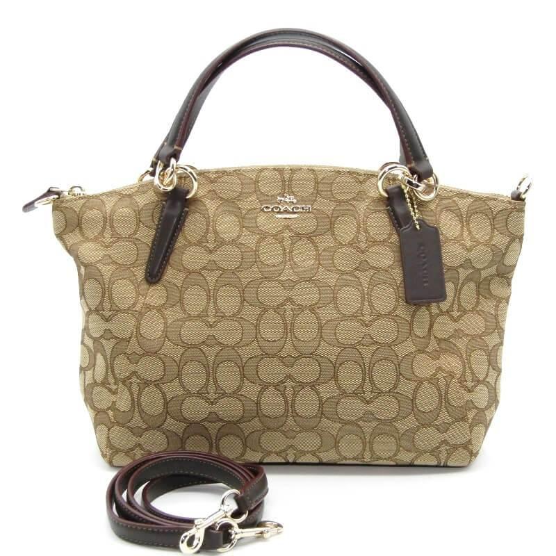 COACH 美品 コーチ ハンドバッグ F36625 シグネチャー スモール ケルシー サッチェル レディース 2Wayショルダー ベージュ ...