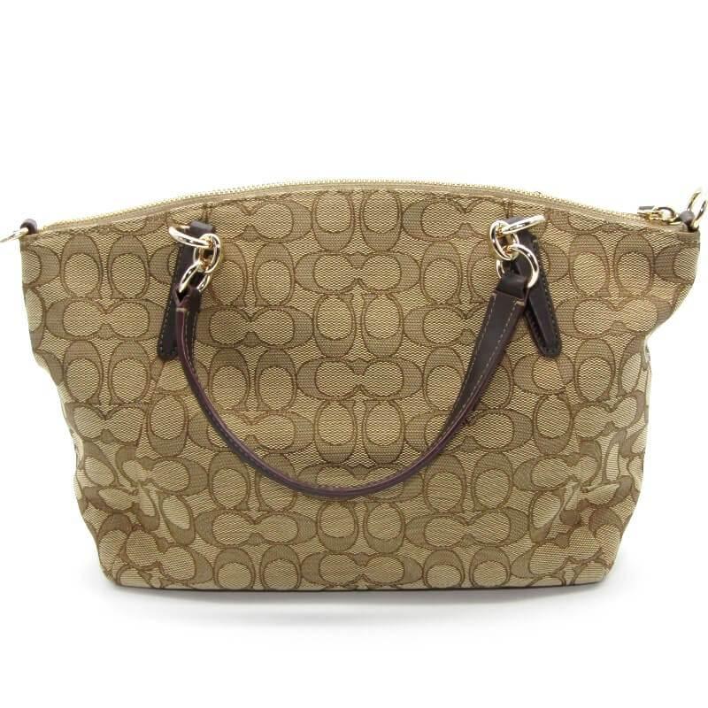 COACH 美品 コーチ ハンドバッグ F36625 シグネチャー スモール ケルシー サッチェル レディース 2Wayショルダー ベージュ ...