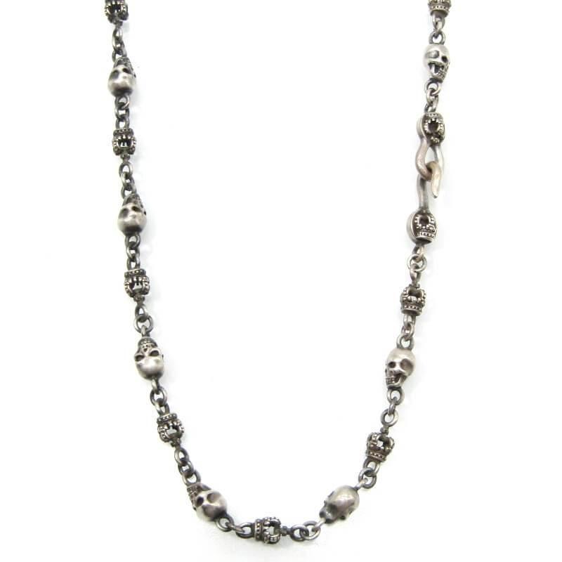 JUSTIN DAVIS ジャスティンデイビス ネックレス SNJ126-1 スカルディヴァイン クラウン オニキス チェーン SV925 ...