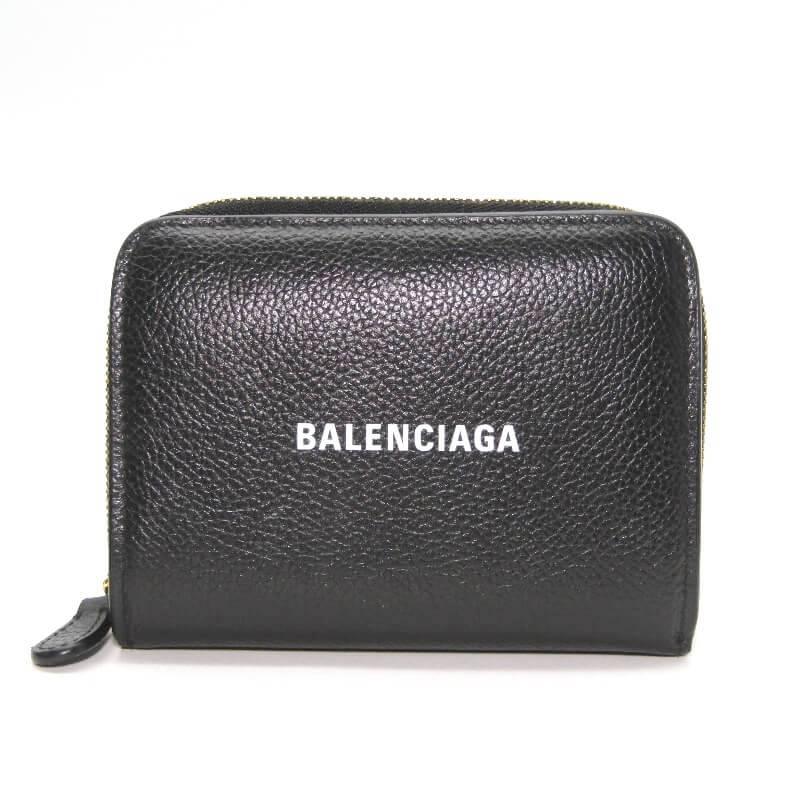 BALENCIAGA バレンシアガ 二つ折り財布 650871 1IZIM 1090 ロゴ バイフォールド ウォレット ブラック 黒 ...