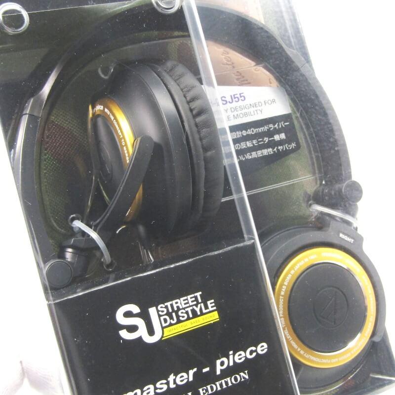 未使用 master-piece × audio-technica マスターピース ポータブル ヘッドホン ATH-SJ55 オーディオテクニカ 別注コラボ 黒 28006782 ...