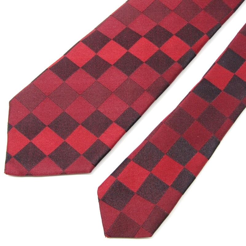 未使用 AKM エイケイエム ネクタイ G208 SLK002 D48 シルク チェック 日本製 メンズ レッド×ブラック 28006803 : クラシック - 通販 - Yahoo!ショッピング