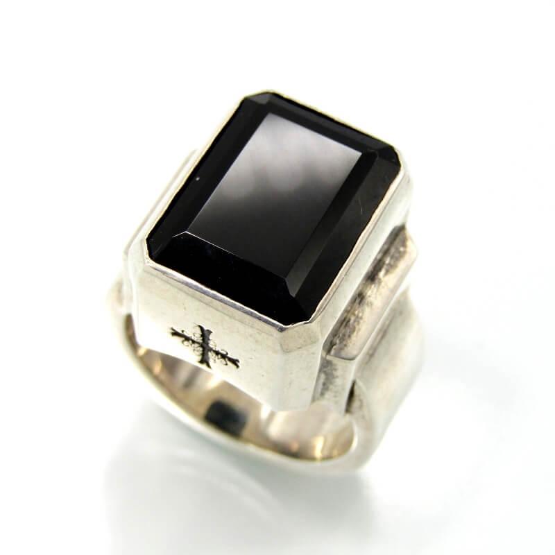 Ark silver accessories アーク リング ジュエル オニキス ARKR-0027OXSV SV925 スクエアストーン ...