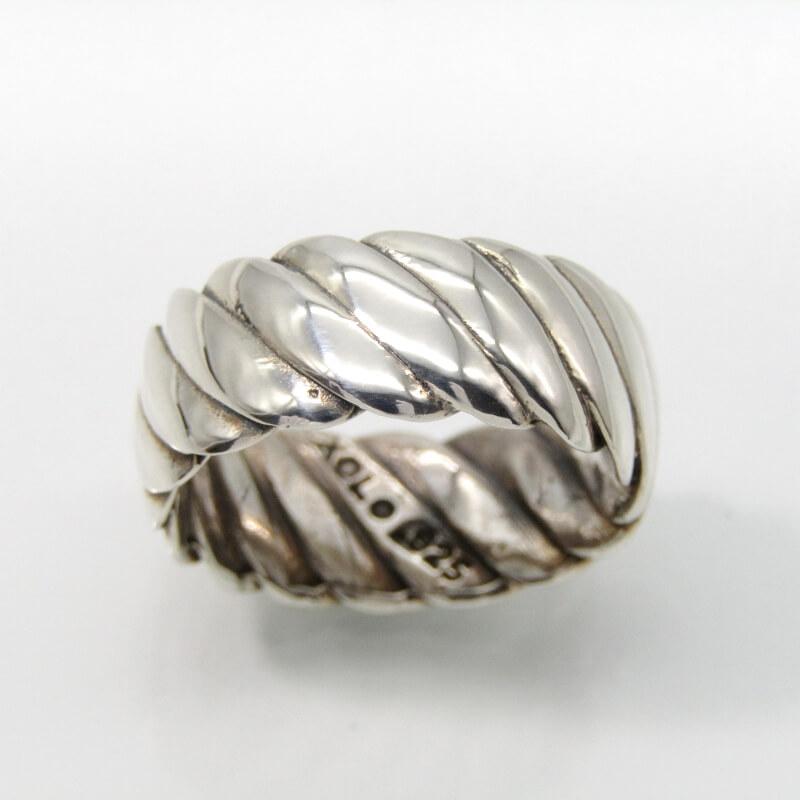 未使用 XOLO JEWELRY ショロ リング Wide Rope Ring L XOR021 ワイドロープ ツイスト SV925 TAXCO メキシコ製 19号 28007238 ...