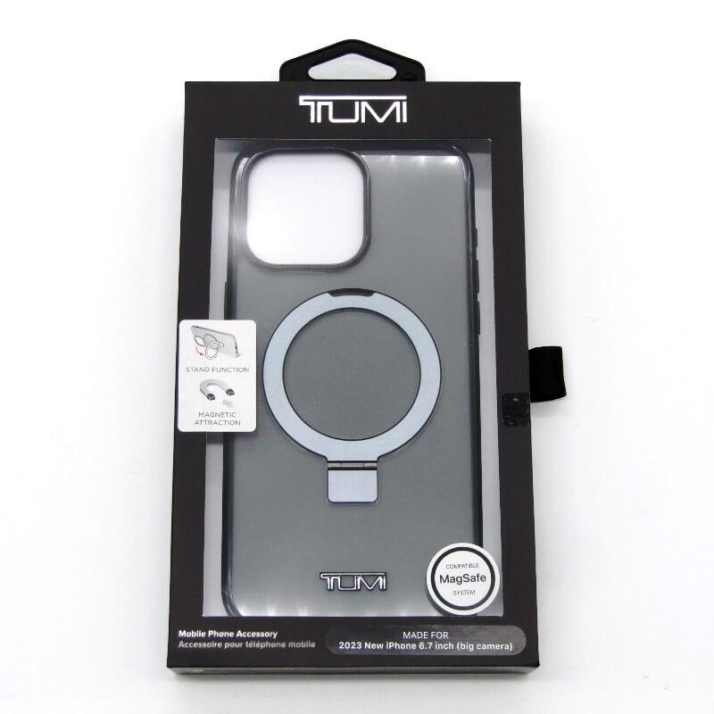 TUMI 未使用 トゥミ iPhone 15 Pro Max 用ケース TUHMP15XSSFK PC/TPU 半透明 MagSafe リングスタンド付き ブラック 黒 28007622 ...