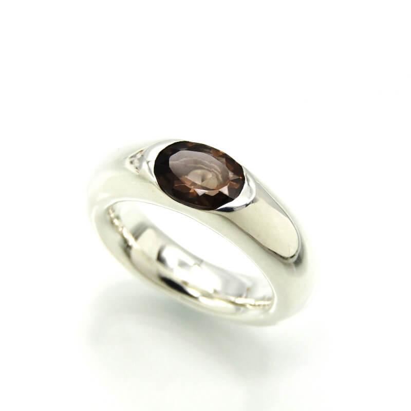 美品 PLOW プラウ リング 0114R One Stone Smoky quartz Ring スモーキークォーツ SV925 日本製 レディース 指輪 11号 28008887 ...
