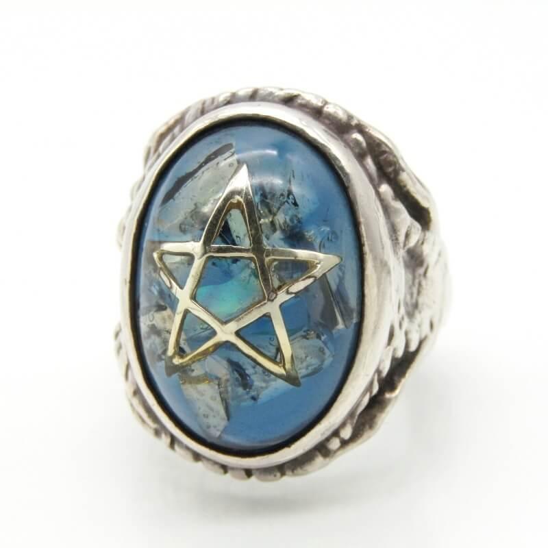 ALEX STREETER アレックスストリーター リング ANGEL HEART RING CRACK BLUE エンジェルハート クラック ...