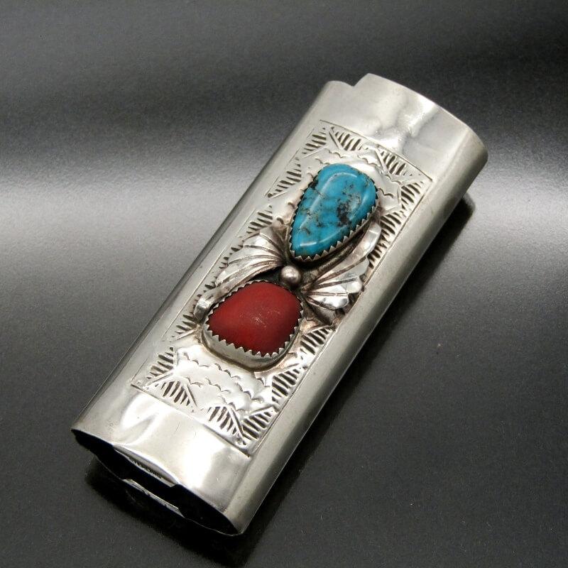 Navajo ナバホ族 ライターケース BYE刻印 ターコイズ コーラル シルバー 28009358 : クラシック - 通販 - Yahoo ...