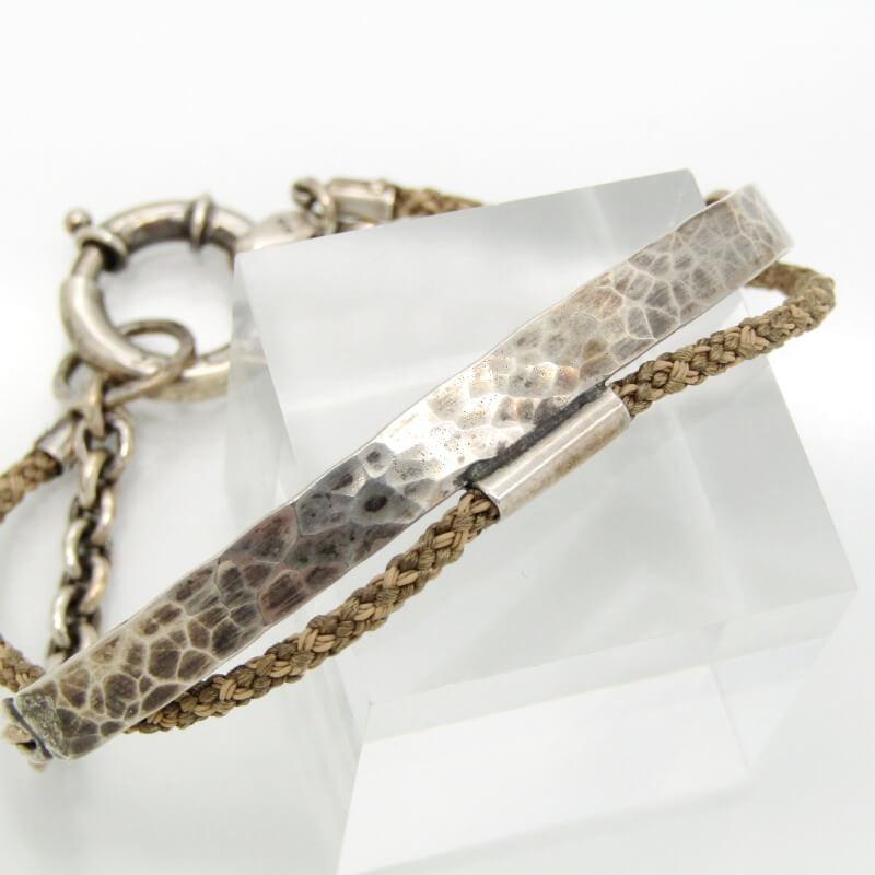 iolom イオロム ブレスレット コンビネーション 槌目 シルクコード SV950 シルバー ユニセックス 28009734 : クラシック - 通販 - Yahoo!ショッピング