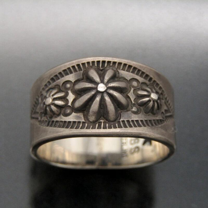 美品 Edison Sandy Smith ナバホ族 リング スタンプワーク エディソンサンディスミス ESS メンズ レディース 指輪 24 ...