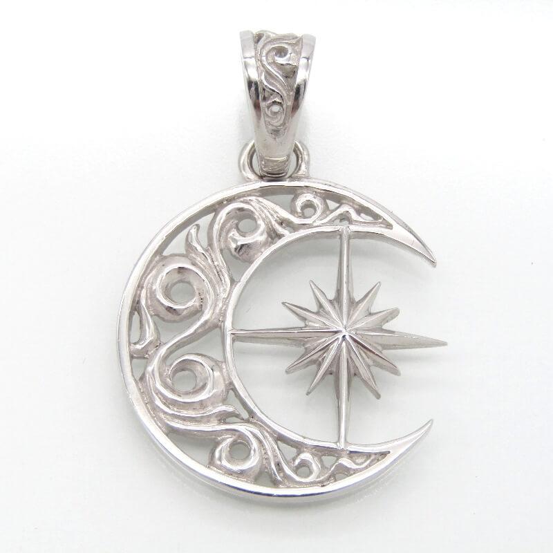 SAAD サード ペンダント P-444-S 三日月 太陽神 ムーン サンシンボル アラベスク SV925 ネックレストップ メンズ レディース 28011363 : クラシック - 通販 ...