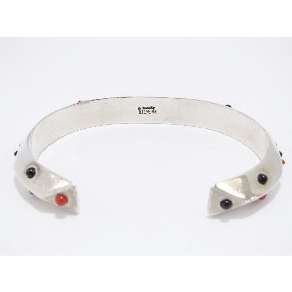 Ernest Benally アーネスト・ベナリー ナバホ族 バングル ブレスレット コーラル ジェット インレイ インディアンジュエリー ...