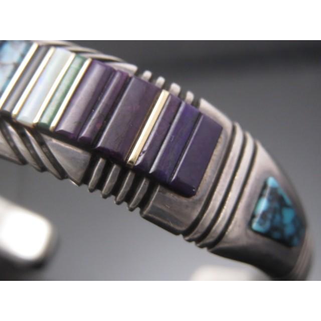 Bitsoi Russell ナバホ族 バングル インレイ ブレスレット ビソイ・ラッセル インディアンジュエリー 中古【中古 ...