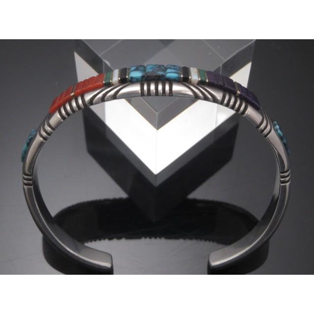 Bitsoi Russell ナバホ族 バングル インレイ ブレスレット ビソイ・ラッセル インディアンジュエリー 中古【中古 ...