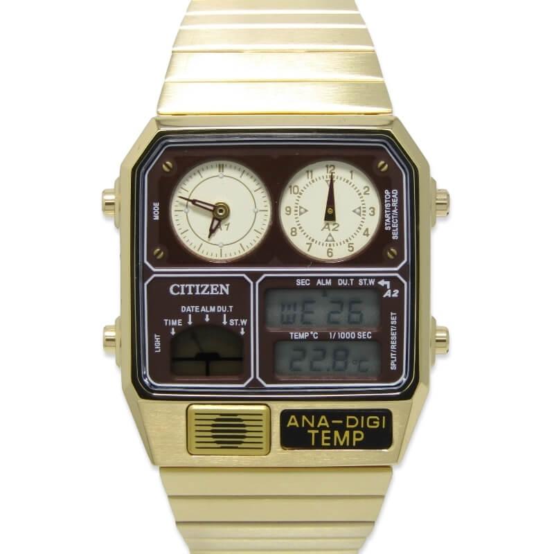 CITIZEN 未使用 シチズン アナデジテンプ JG2103-72X 復刻 ANA-DIGI TEMP RECORD LABEL ゴールド 30011700 : クラシック - 通販 ...