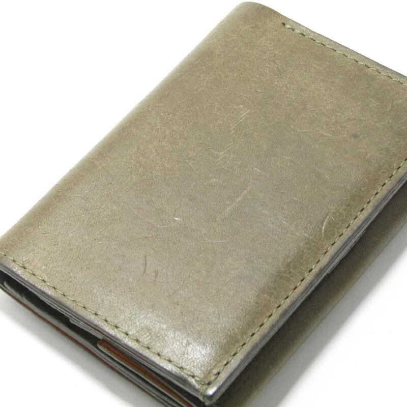 m+ エムピウ ミニ財布 ストラッチョ straccio 130592 三つ折りウォレット グリージョ 30011713 :30011713 ...