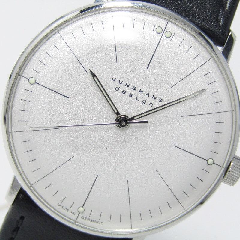 美品 JUNGHANS ユンハンス マックスビル 027 3700 00 手巻き レザー max bill 34.5mm ホワイト 白 30012520 : クラシック - 通販 ...