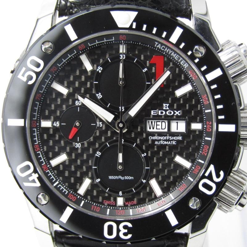 EDOX エドックス 01114-3-NIN-L2 クロノオフショア1 クロノグラフ オートマティック 自動巻き CHRONOFFSHORE1 腕時計 ブラック 黒 30012534 ...