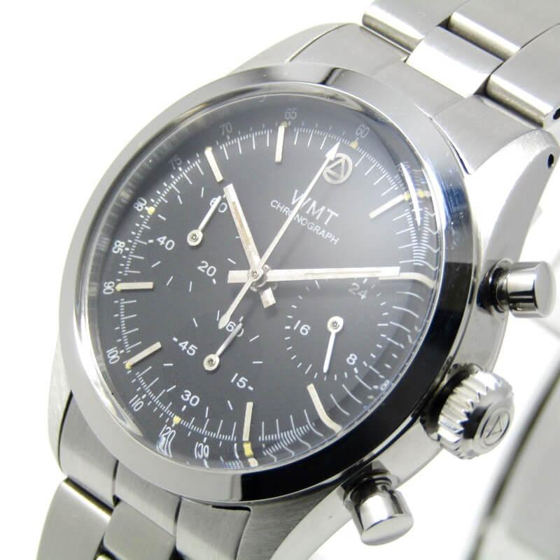 美品 WMT WATCHES ダブルエムティー GP1 Classic Black Dial クロノグラフ SS クオーツ 腕時計 ブラック 黒 30012667 : 30012667 ...