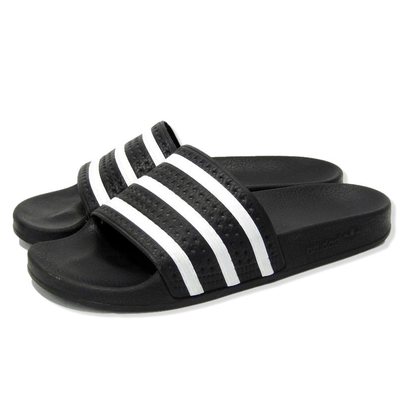 adidas アディダス 26.5cm ADILETTE 280647 アディレッタ スポーツサンダル コアブラック ホワイト ブラック 黒 ...