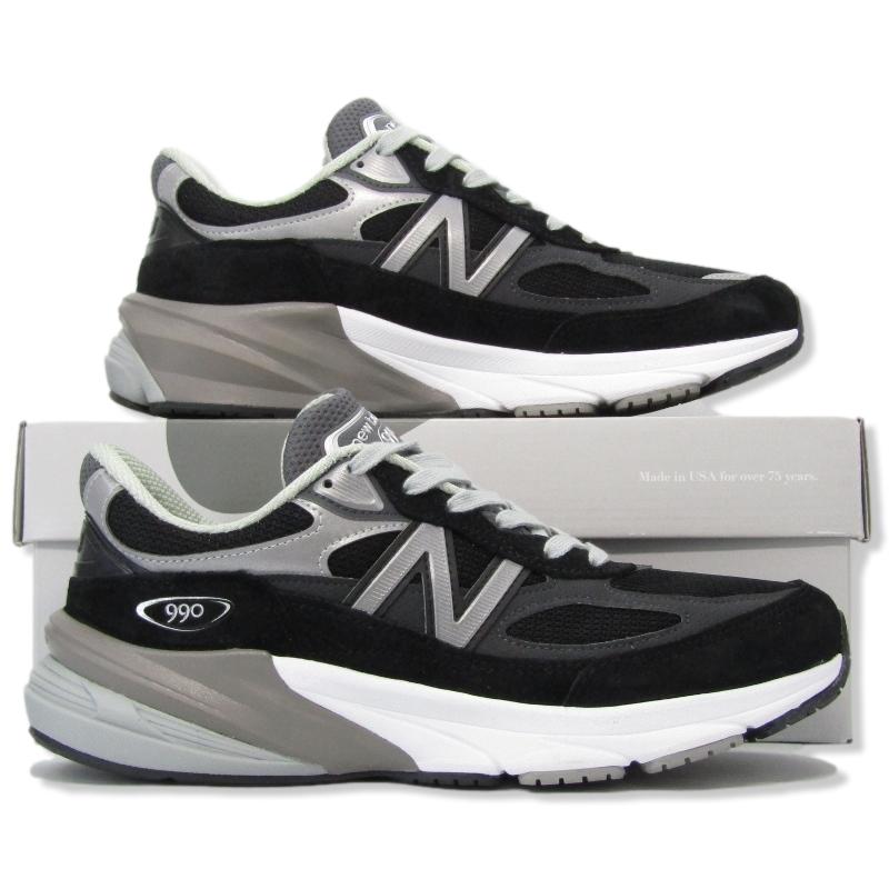 New Balance ニューバランス 27.5cm M990BK6 USA製 M990V6 ピッグスキンスエード メッシュ 米国製 ブラック ...