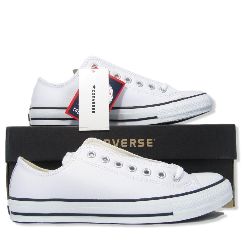 CONVERSE 未使用 コンバース 27cm LEA ALL STAR OX 1B905 レザー オールスター ローカット 天然皮革 ホワイト 白 35002626 : クラシック - 通販 ...