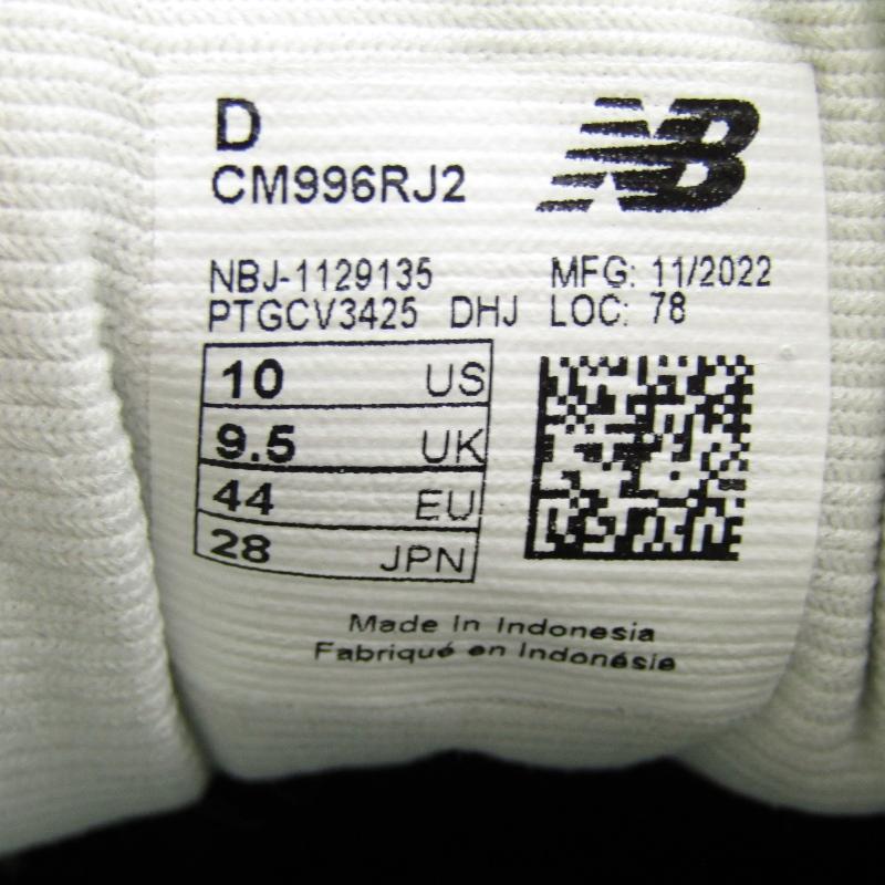 New Balance ニューバランス 28cm CM996RJ2 オールレザー C-CAP ローカット ランニングシューズ ホワイト 白 ...