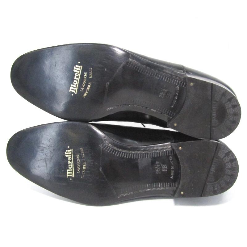 美品 Marelli マレリー 25.5cm キャップトゥ 7514 カーフレザー ストレートチップ 短靴 日本製 内羽根 ブラック 黒 35003174 : クラシック - 通販 ...