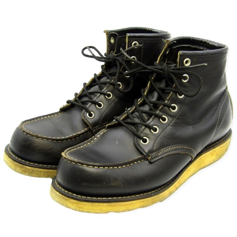 RED WING SHOES REDWING レッドウィング US8E 26cm モックトゥ 8179 プリント四角犬タグ 90s アイリッシュセッター ブラック クローム 35003237 ...