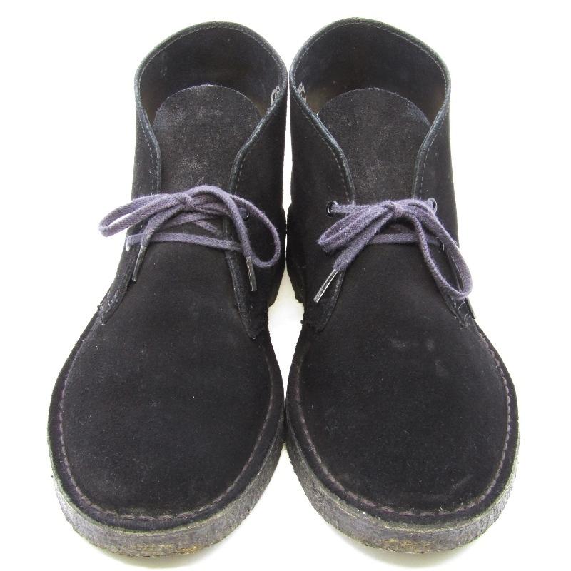 Clarks クラークス UK7G デザートブーツ 11826 チャッカブーツ スエード 2アイレット BLACK クレープソール ブラック ...