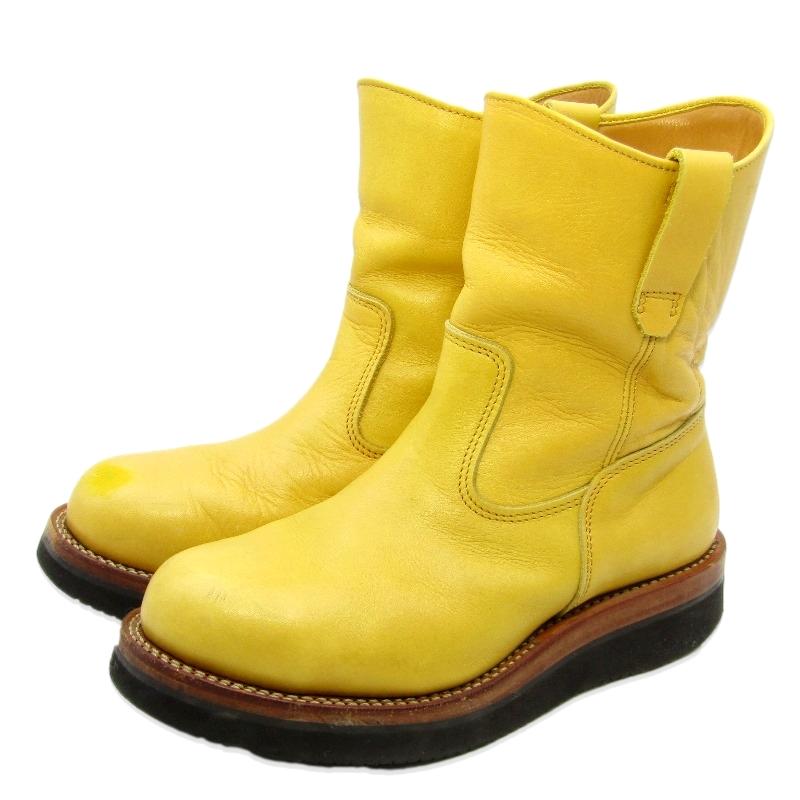 MADE IN GM JAPAN メイドインジーエムジャパン US8.5 26.5cm ペコスブーツ スチールトゥ プルオンブーツ TIGER イエロー 35003998 : クラシック ...