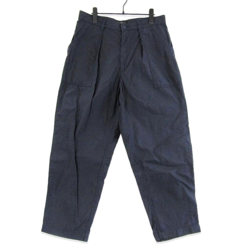 BEAMS PLUS ビームスプラス ベイカーパンツ 1Pleat Baker 80/3 Back Satin 38-24-0080-578 バックサテン ネイビー M 37000106 ...