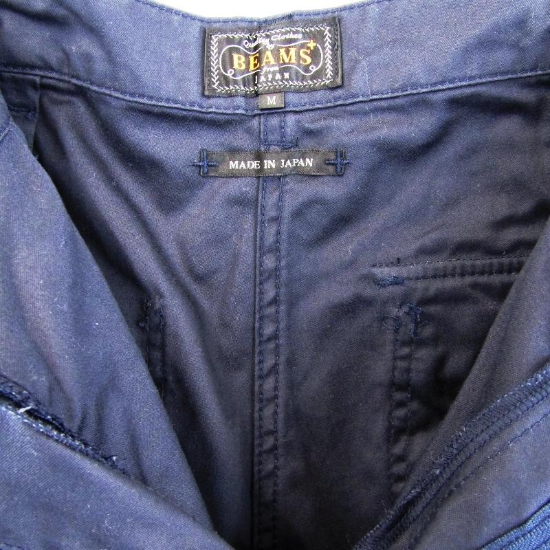 BEAMS PLUS ビームスプラス ベイカーパンツ 1Pleat Baker 80/3 Back Satin 38-24-0080-578 バックサテン ネイビー M 37000106 ...