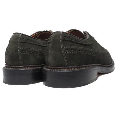 良品 ALDEN オールデン ロングウィングチップ N6504 スエード 伊勢丹別注 限定 ハンターグリーン US6.5D 24.5cm 箱付 ...