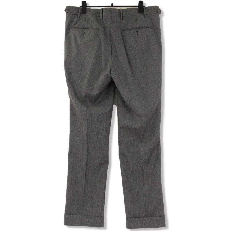 BERWICH ベルウィッチ スラックスパンツ vesuvio 1p イタリア製 ウール ヘリンボーン グレー 50 メンズ 中古 ...