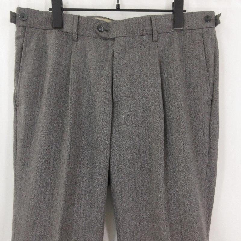 BERWICH ベルウィッチ スラックスパンツ vesuvio 1p イタリア製 ウール ヘリンボーン グレー 50 メンズ 中古 ...