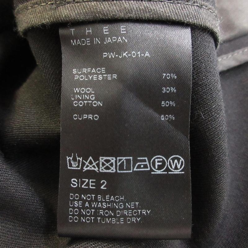 美品 THEE シー 3 button box jacket PW-JK-01-A 3釦 ボックスジャケット ブラック 黒 2 メンズ 中古 ...