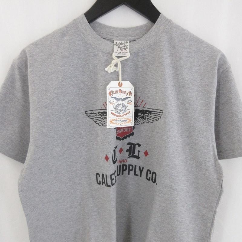 CALEE 未使用 キャリー EAGLE EMBLEM T-SHIRT CL-16ST004 半袖Tシャツ イーグル エンブレム プリント Tee グレー L メンズ 中古 43000235 ...