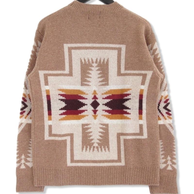 未使用 PENDLETON ペンドルトン Crew Neck Pullover 0575-2000 クルーネックプルオーバー ニット Hading キャメル S 43003389 : ...