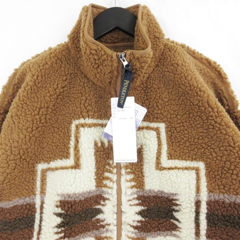 未使用 PENDLETON ペンドルトン JQ Boa Stand Blouson 0475-1014 ボアフリースジャケット キャメル L 43003395 : 43003395 ...