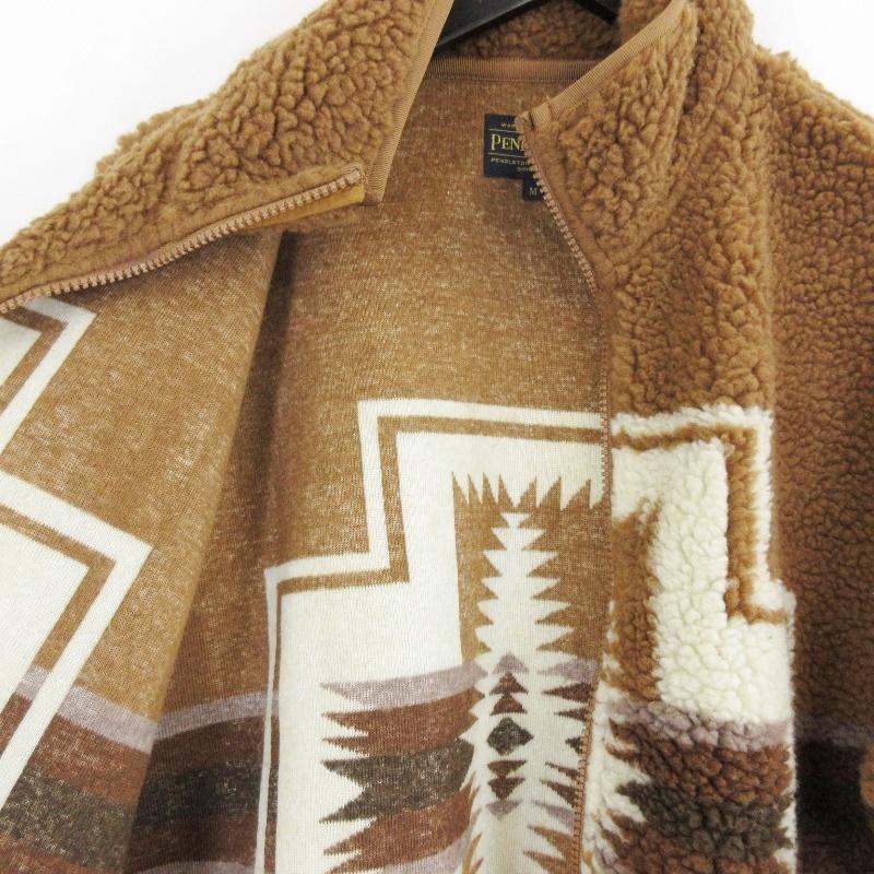 未使用 PENDLETON ペンドルトン JQ Boa Stand Blouson 0475-1014 ボアフリースジャケット キャメル M 43003396 : 43003396 ...