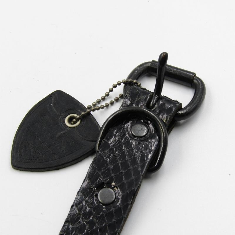 未使用 HTC BLACK エイチティーシー ベルト BT017R ROUND STUDS PYTHON スタッズ パイソン 1inch ブラック 黒 34 レザー 本革 中古 ...