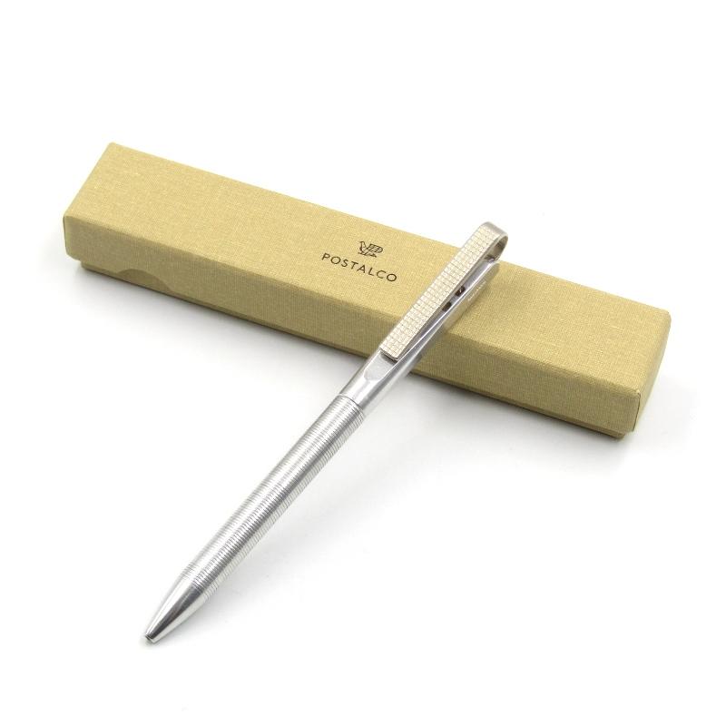 美品 POSTALCO ポスタルコ ボールペン 96801 Channel Point Pen Grid U字クリップ シルバーカラー ...
