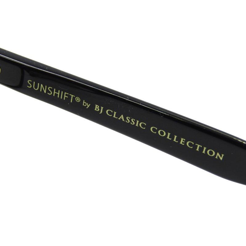 未使用 SUNSHIFT BJ CLASSIC COLLECTION × Et-bass BJクラシック サングラス S-P514 フォックス セルロイド C-1 ブラック 50014700 ...