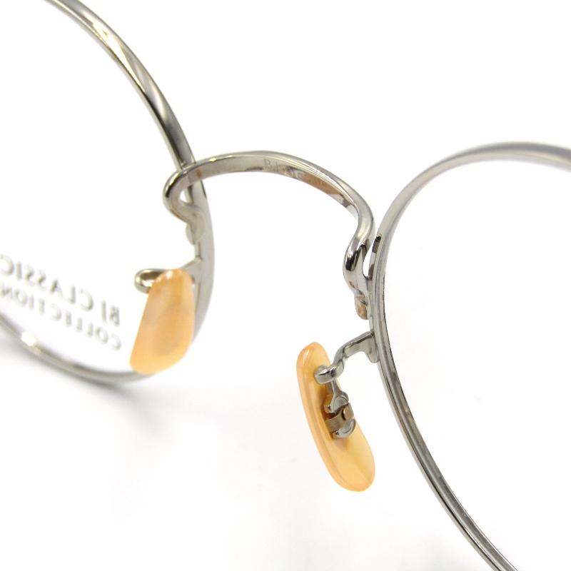 未使用 BJ CLASSIC COLLECTION BJクラシック メガネフレーム PREM-112S NT ラウンド フロント七宝 日本製 C-2-1F シルバー/BK 50014763 ...