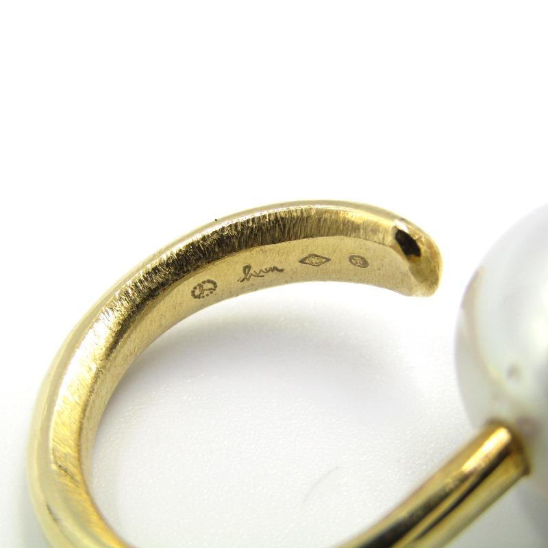 美品 hum ハム リング 南洋真珠 K18YG hp-R18M D Ring Gold humming Pearl ハミングパール イエローゴールド 8号 50015155 : クラシック ...