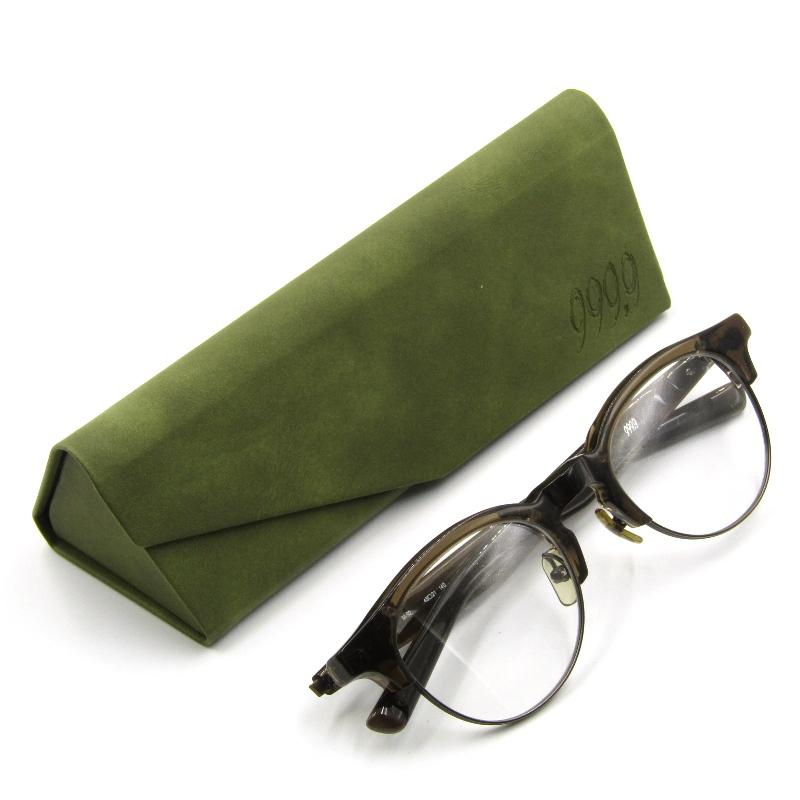 未使用 999.9 フォーナインズ メガネフレーム M-92 22AW ボストン ブロウ コンビ 日本製 1908 ライトビール/ブラウンマット 50015510 : 50015510 ...