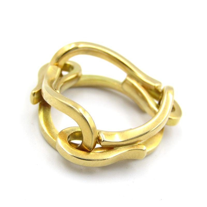 美品 hum ハム リング Refine Metal Ring K18YG RF2020-R1D リファインメタル チェーン イエローゴールド サテン仕上げ 11号 50015710 : ...