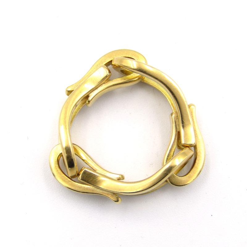 美品 hum ハム リング Refine Metal Ring K18YG RF2020-R1D リファインメタル チェーン イエローゴールド サテン仕上げ 11号 50015710 : ...