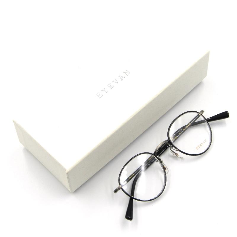 未使用 EYEVAN アイヴァン メガネフレーム Wright ライト ボストン 七宝リム コンビ 日本製 P-C ピューター/ブラック 50015817 : クラシック - 通販 ...